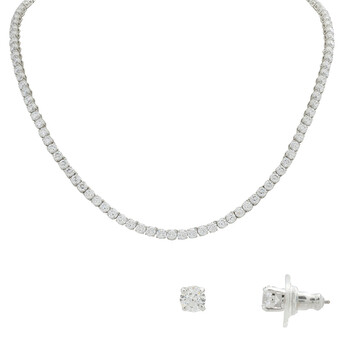 Swarovski Millenia Rhodium Plated Square Necklace 5599153 191453137624 ...