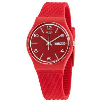 Swatch Flower Bay Quartz Red Dial Unisex Watch SUOZ232 - Watches, Other ...