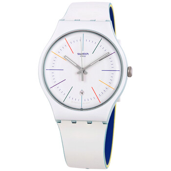 Swatch White Layered Quartz White Dial Men's Watch SUOS404 ...