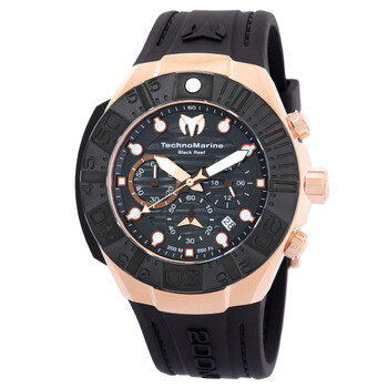 Technomarine Reef Black Chronograph GMT Quartz White Dial Men's Watch ...