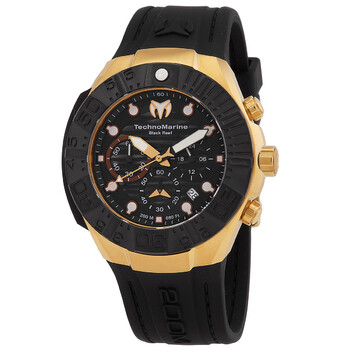 Technomarine Reef Black Chronograph GMT Quartz Black Dial Men's Watch ...