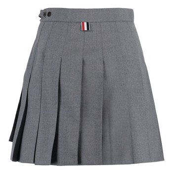 Thom Browne Merino Wool Hector Icon Pleated Mini Skirt, Brand Size 42 ...