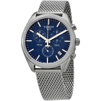 Tissot PR 100 Chronograph Quartz Blue Dial Men's Watch T1504171104100 ...