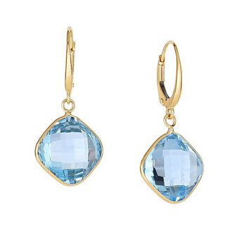 Swarovski Ladies Millenia Square Cut Blue Crystal Drop Earrings 5619472 ...