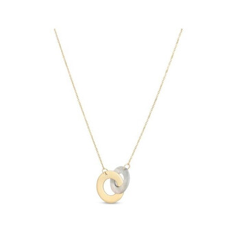 Alor Grey Cable & Yellow Chain Interlocking Full Circle Necklace with 14K Gold & Diamonds 08-43 ...