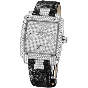 Ulysse Nardin Caprice Black Dial 18kt Rose Gold Diamond Black Stingray ...