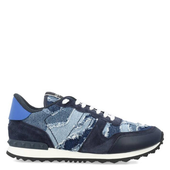 Valentino Garavani Garavani Lace Up Rockrunner Denim Sneakers, Brand ...