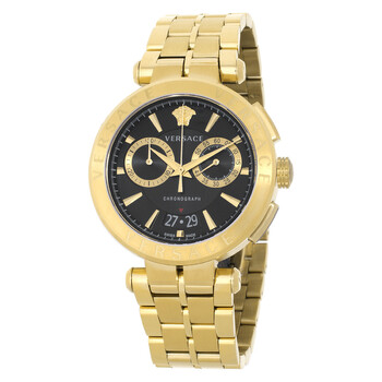 Versace Greca Logo Chronograph Quartz Black Dial Men's Watch VEZ900421 ...
