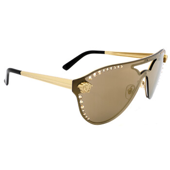 Versace Brown Mirror Gold Pilot Sunglasses VE2161 1002F9 42 ...