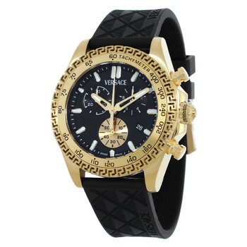 Versace Greca Logo Chronograph Quartz Black Dial Men's Watch VEZ900421 ...