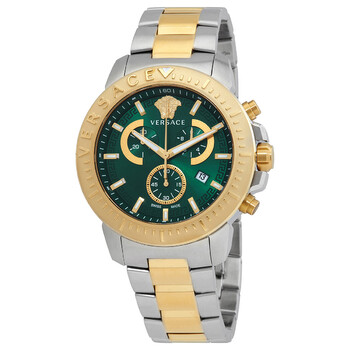 Versace V-Chrono Quartz Green Dial Men's Watch VEHB00319 7630030554254 ...