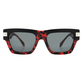 Versace Dark Grey Rectangular Men's Sunglasses VE4464 545787 55 ...