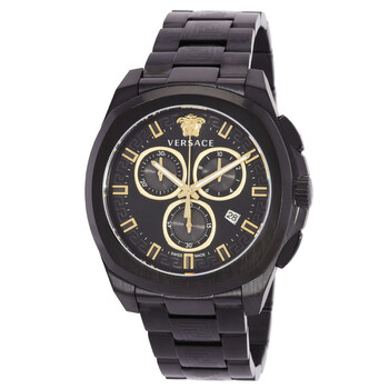 Versace Dominus Chronograph Quartz Black Dial Men's Watch VE6H00623 ...