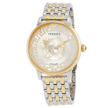 Versace La Medusa Quartz Silver Dial Two-Tone Ladies Watch VE2R00222 ...