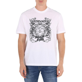 Versace Men's T-Shirt White W Medusa Embroid, Size Large A80444 A224589 ...