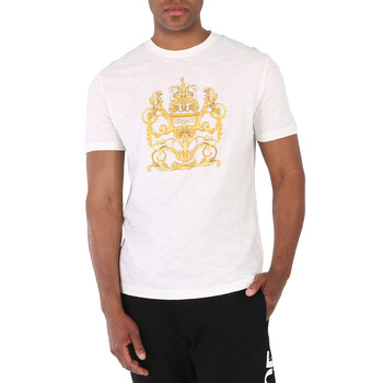 Versace Men's White Baroque-Pattern Print T-Shirt, Size X-Large 1006430 ...