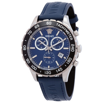 Versace Greca Dome Chronograph Quartz Blue Dial Men's Watch VE6K00323 ...