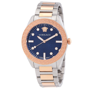 Versace Hellenyium Quartz Blue Dial Two-Tone Ladies Watch VE2S00522 ...