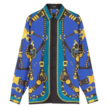 Versace Silk Long Sleeves Medusa Printed Harness Shirt, Brand Size 46 ...