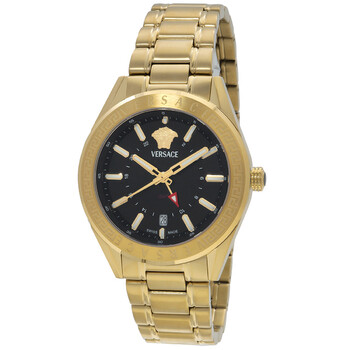 Versace V-Code GMT Quartz Black Dial Men's Watch VEAFA0224 ...