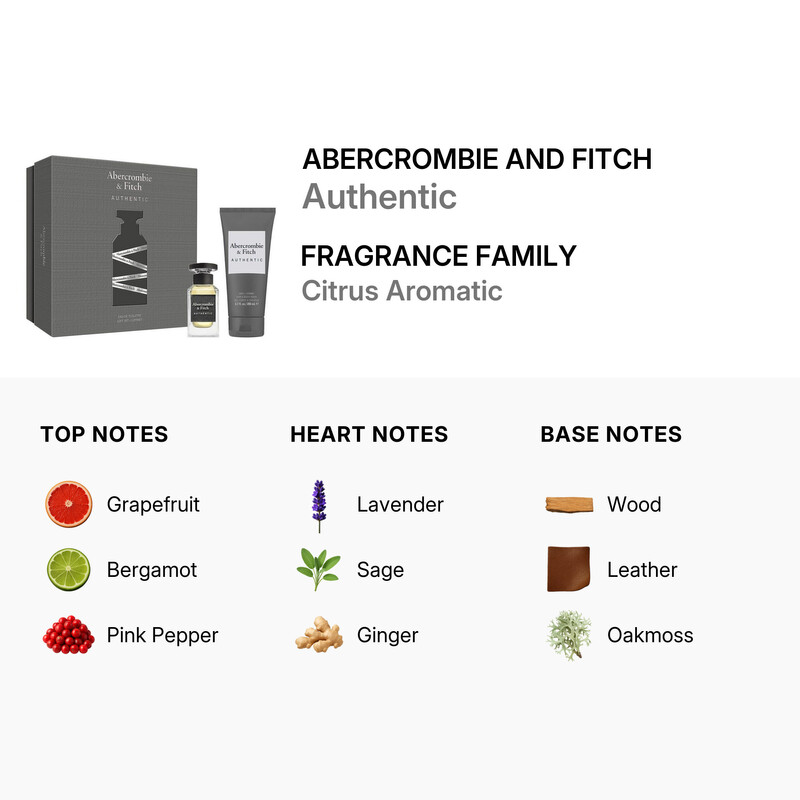 Abercrombie And Fitch Men's Authentic 2pcs EDT Gift Set Fragrances ...