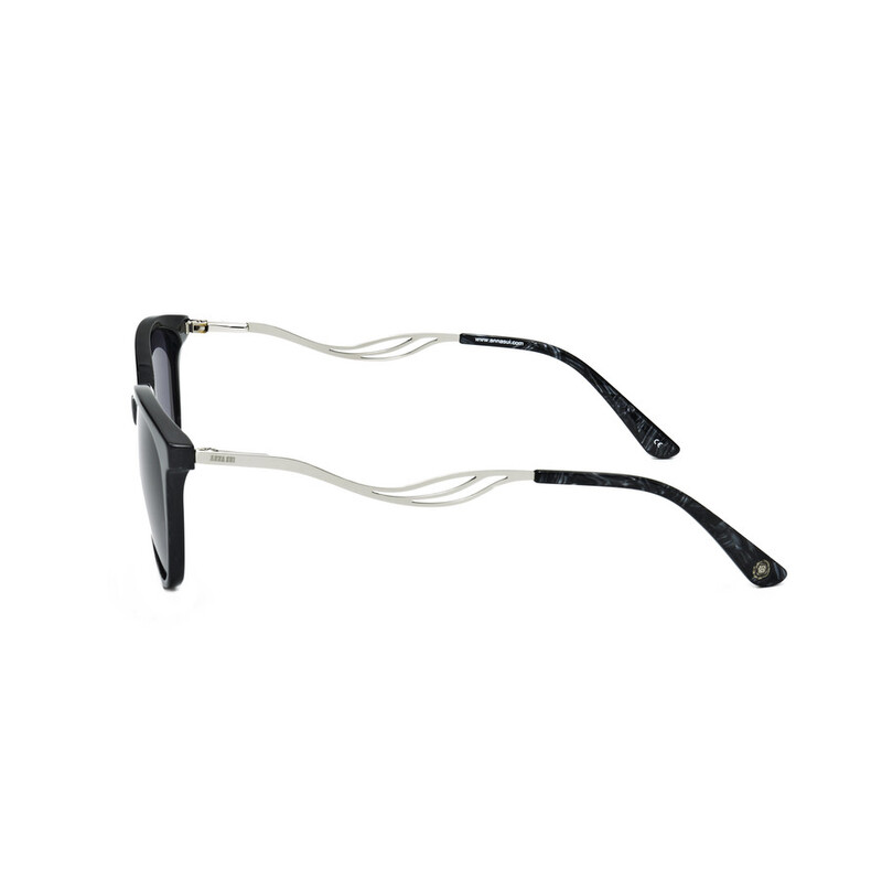 Anna Sui Ladies Black Round Sunglasses AS 5092A-1 4894327355945 - Jomashop