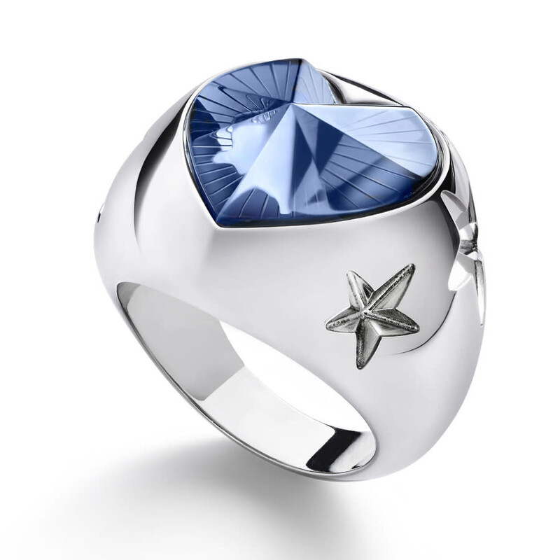 Baccarat Women's Galea Sterling Silver Blue Crystal Ring 2805620 ...