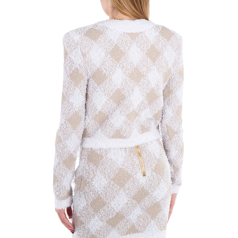 Balmain Check Pattern Tweed Jacket, Brand Size 34 (Size 2) DF0SK248KH66 ...