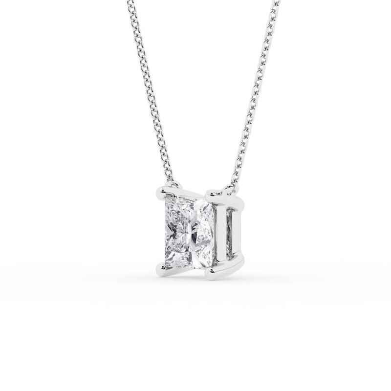 Brilliant Diamond 1 Carat Princess Lab Grown Diamond Pendant Necklace ...