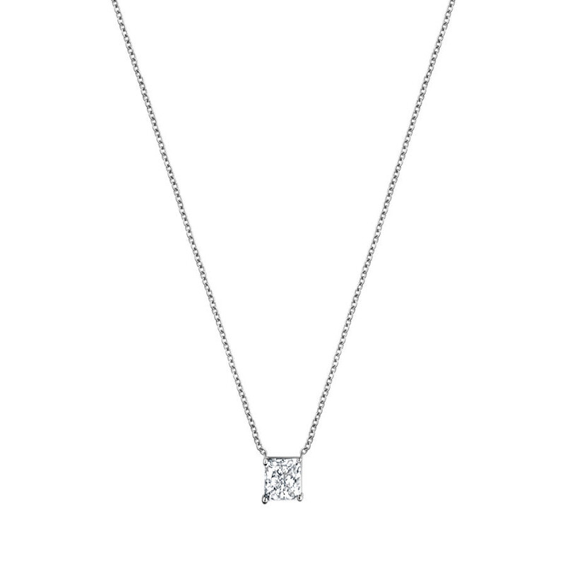 Brilliant Diamond 1 Carat Princess Lab Grown Diamond Pendant Necklace ...