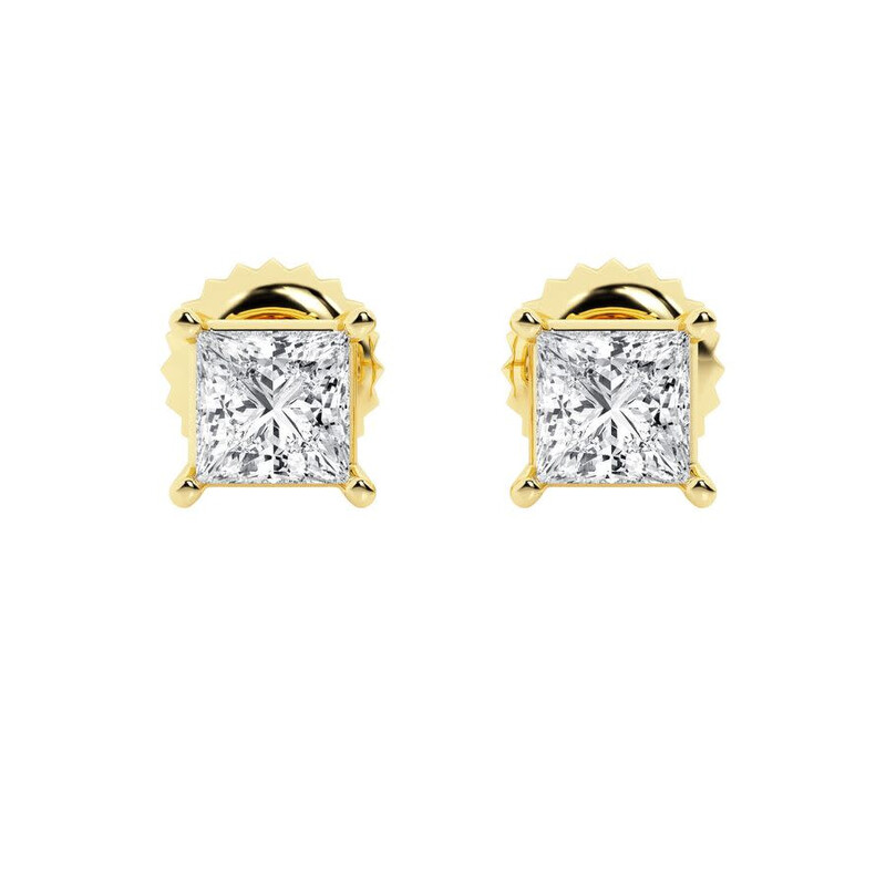 Brilliant Diamond 14K Yellow Gold IGI Certified 3 Carat Princess Cut ...
