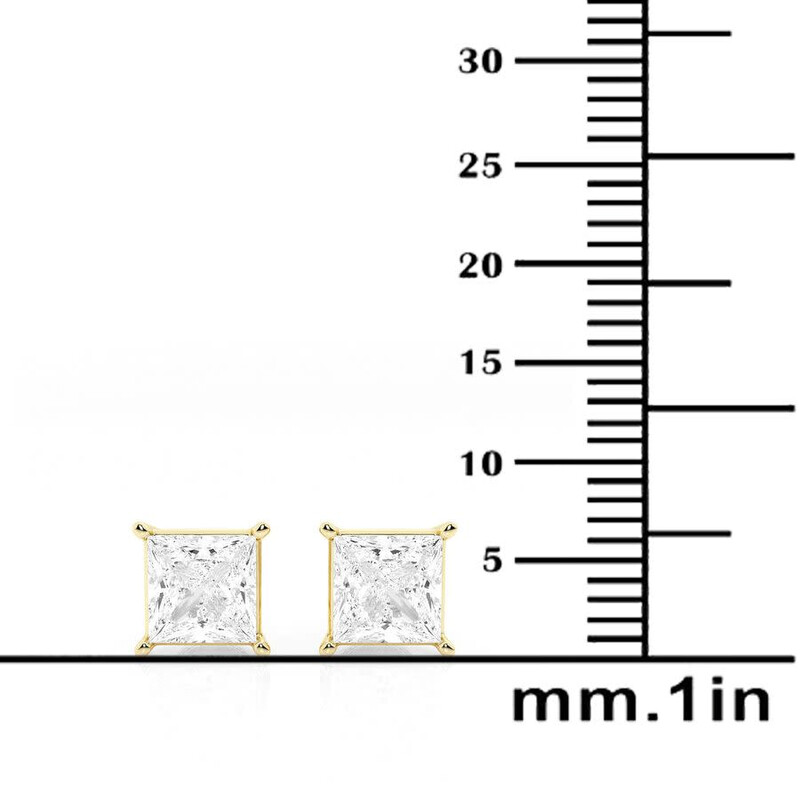 Brilliant Diamond 14K Yellow Gold IGI Certified 4 Carat Princess Cut ...