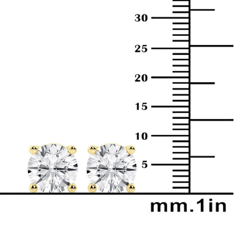 Brilliant Diamond 14K Yellow Gold IGI Certified 5 Carat Round Cut Lab ...