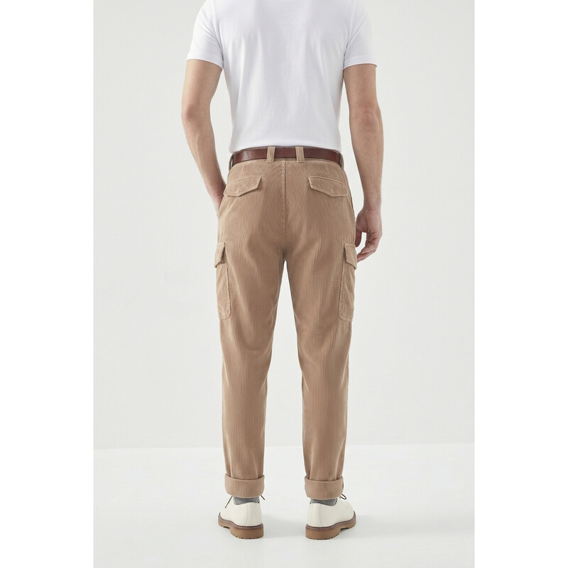 Brunello Cucinelli Light Brown Corduroy Trousers, Brand Size 46 (US ...