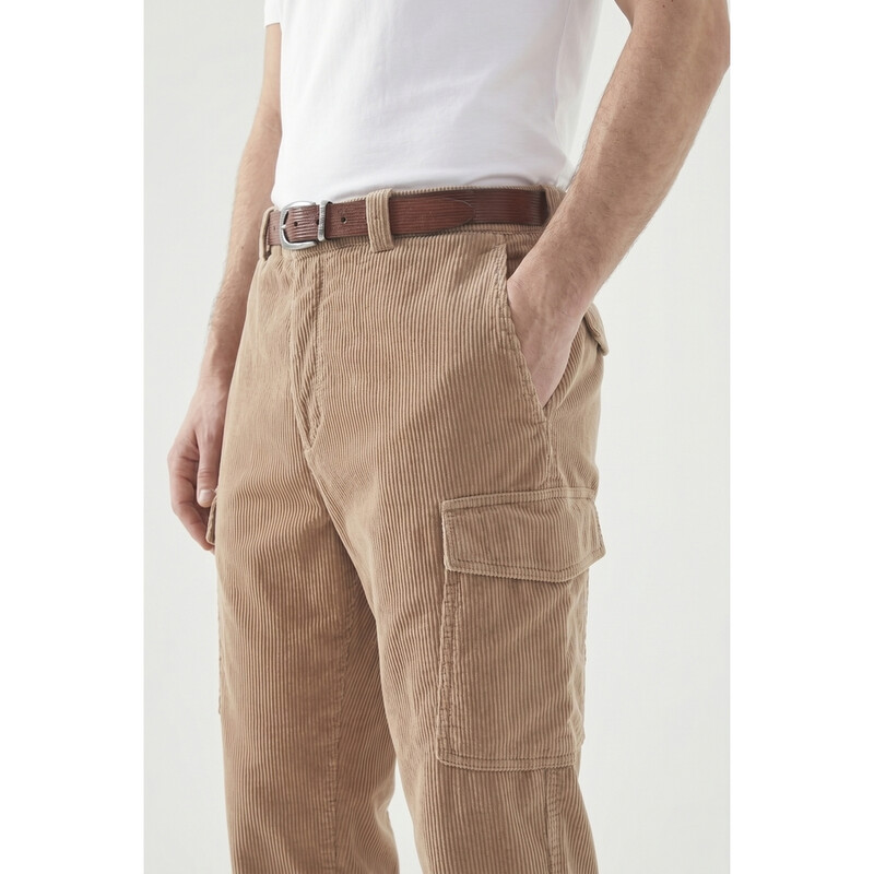 Brunello Cucinelli Light Brown Corduroy Trousers, Brand Size 46 (US ...
