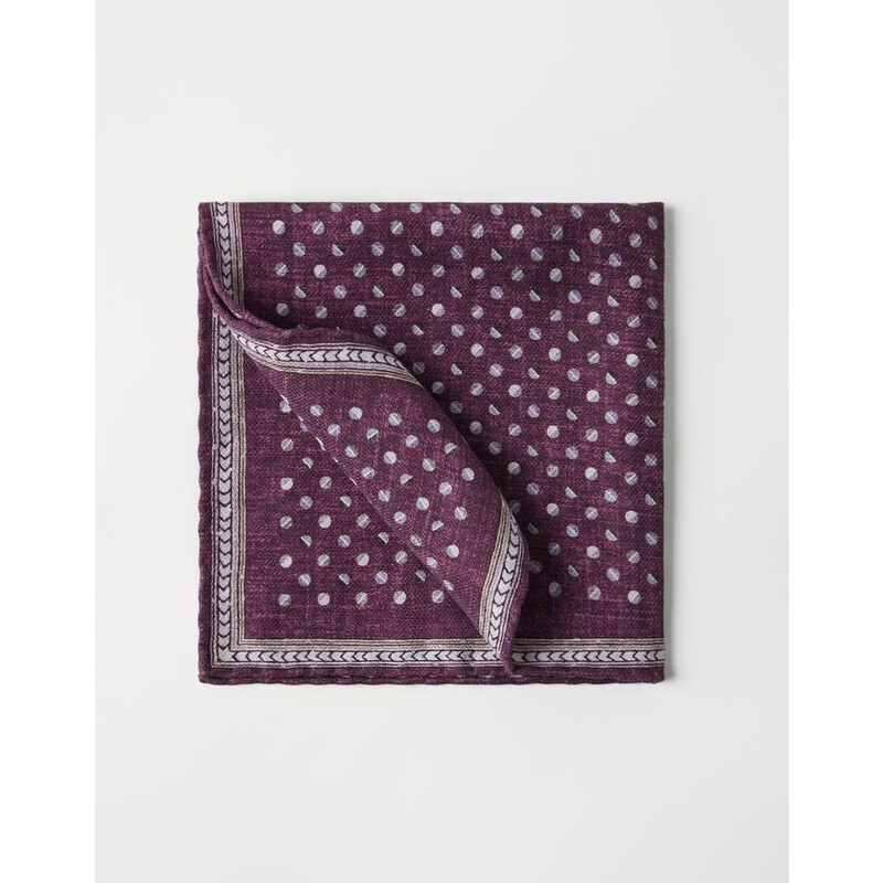 Brunello Cucinelli Men'S Purple Silk Pocket Square, Brand Size OS (US ...