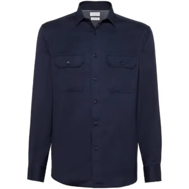 Brunello Cucinelli Navy Cotton Easy Fit Shirt, Size 5XL MW6040626_C063 ...