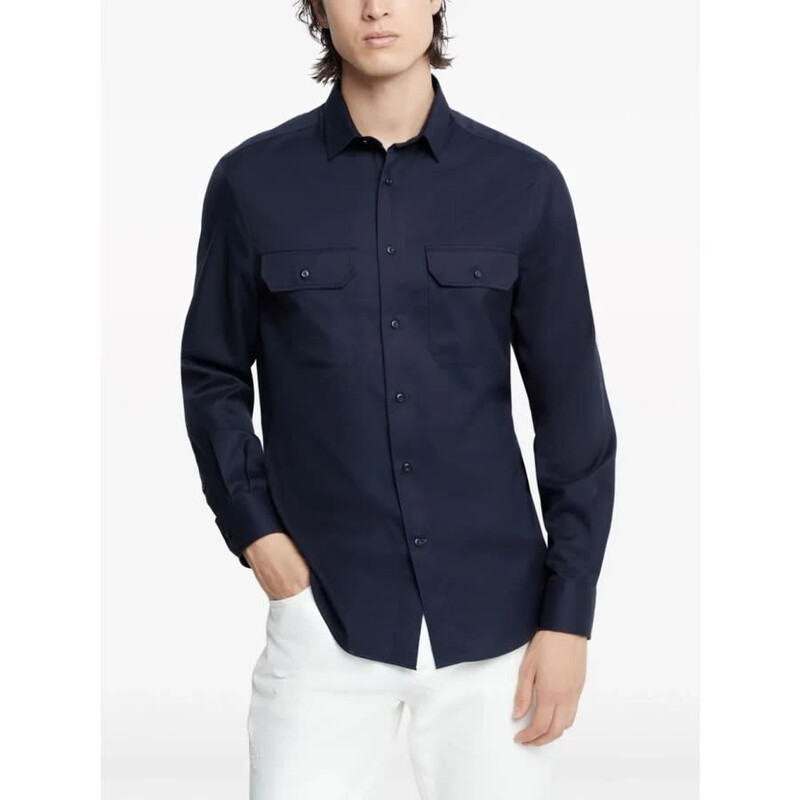 Brunello Cucinelli Navy Cotton Easy Fit Shirt, Size 5XL MW6040626_C063 ...