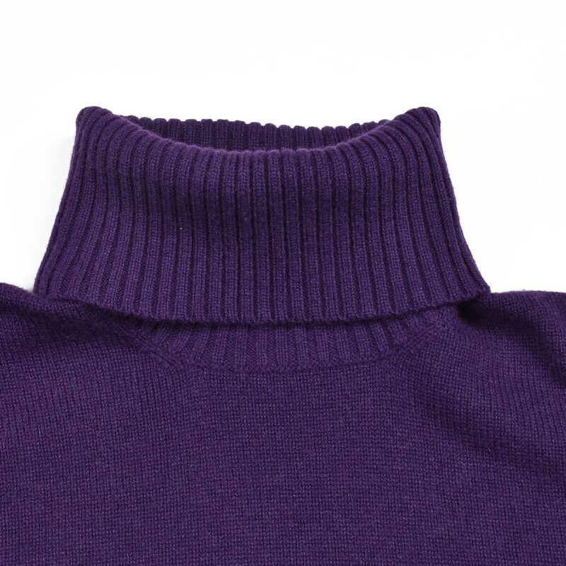 Brunello Cucinelli Purple Cashmere Turtleneck Sweater, Brand Size 54 ...