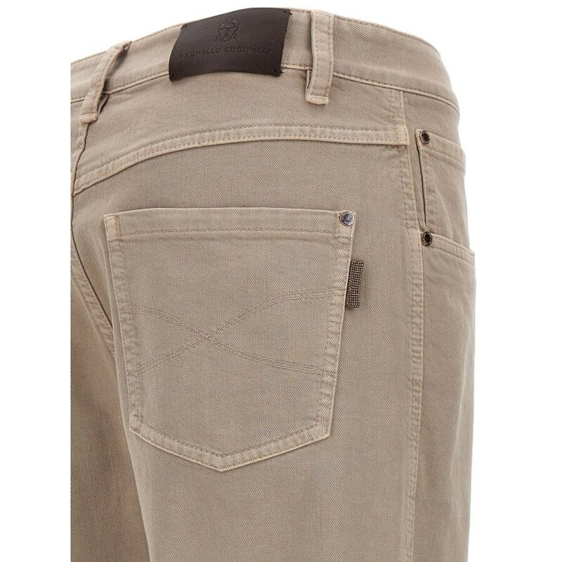 Brunello Cucinelli Coffee Cream Straight Five Pocket Trousers, Brand ...