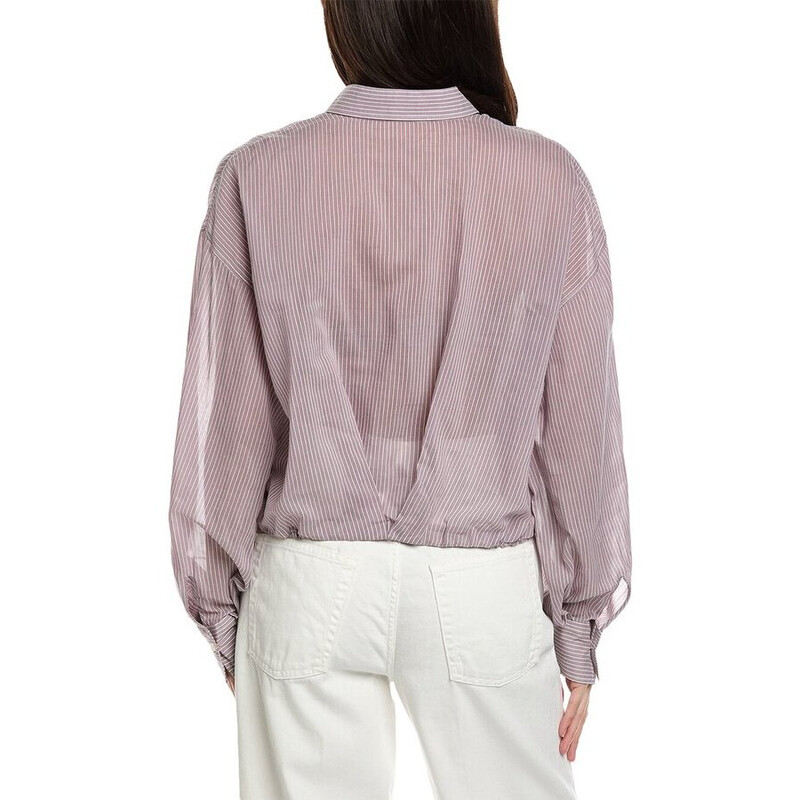 Brunello Cucinelli Light Purple Silk Cotton Shirt, Size Medium ...