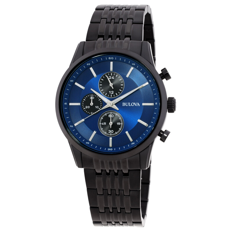 Bulova Classic Chronograph Quartz Blue Dial Men's Watch 98A300 ...