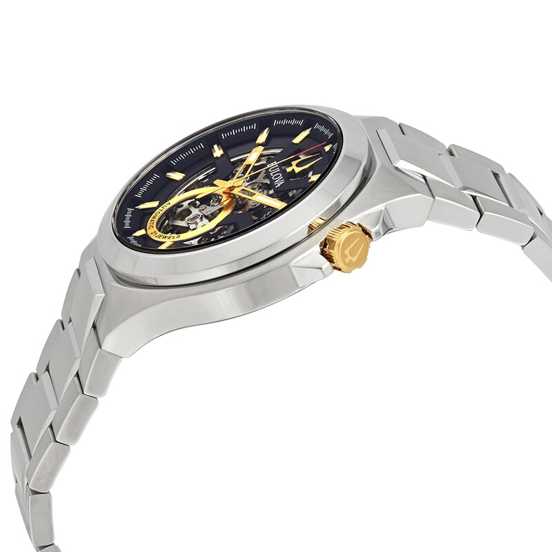 Bulova Maquina Black-Skeleton Dial Automatic Men's Watch 98A224 ...