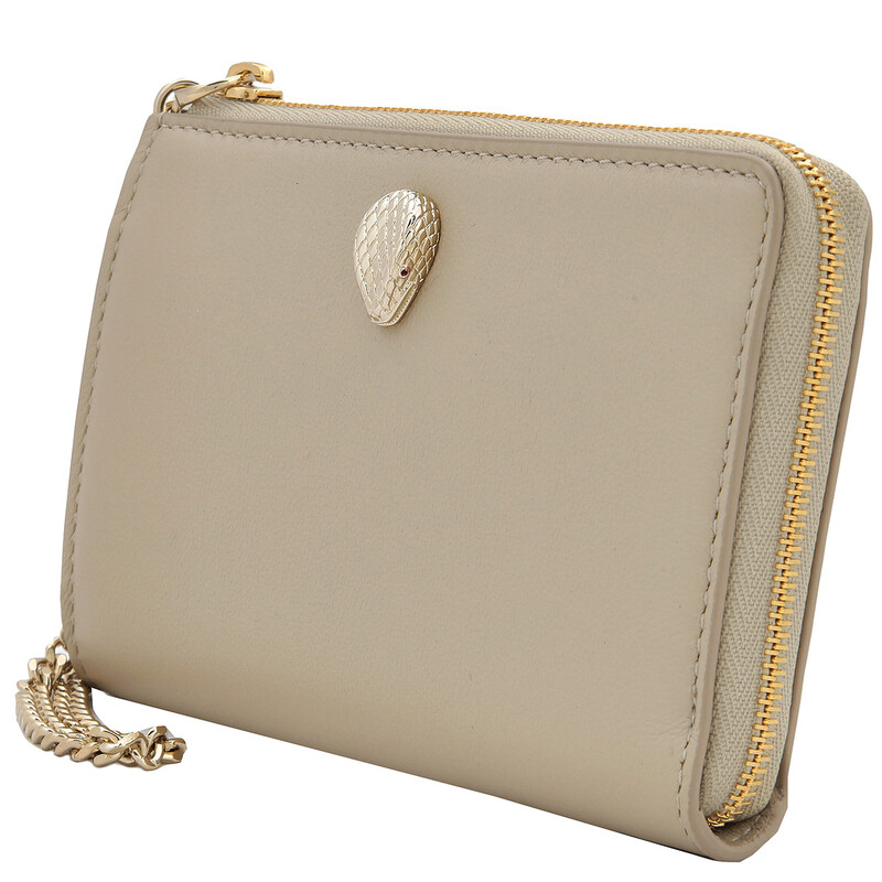 Bvlgari Ivory Serpenti Forever Zipped Leather Card Holder 293712 ...