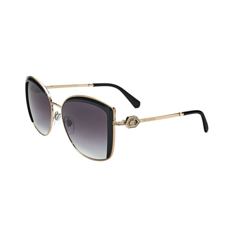 Bvlgari Ladies Rose Gold Tone Geometric Sunglasses 0BV6128B-20148G-2 ...