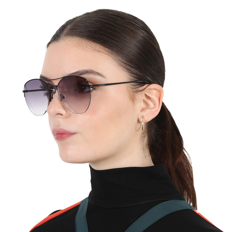 Calvin Klein Grey Gradient Pilot Ladies Sunglasses CK20121S 001 57 ...