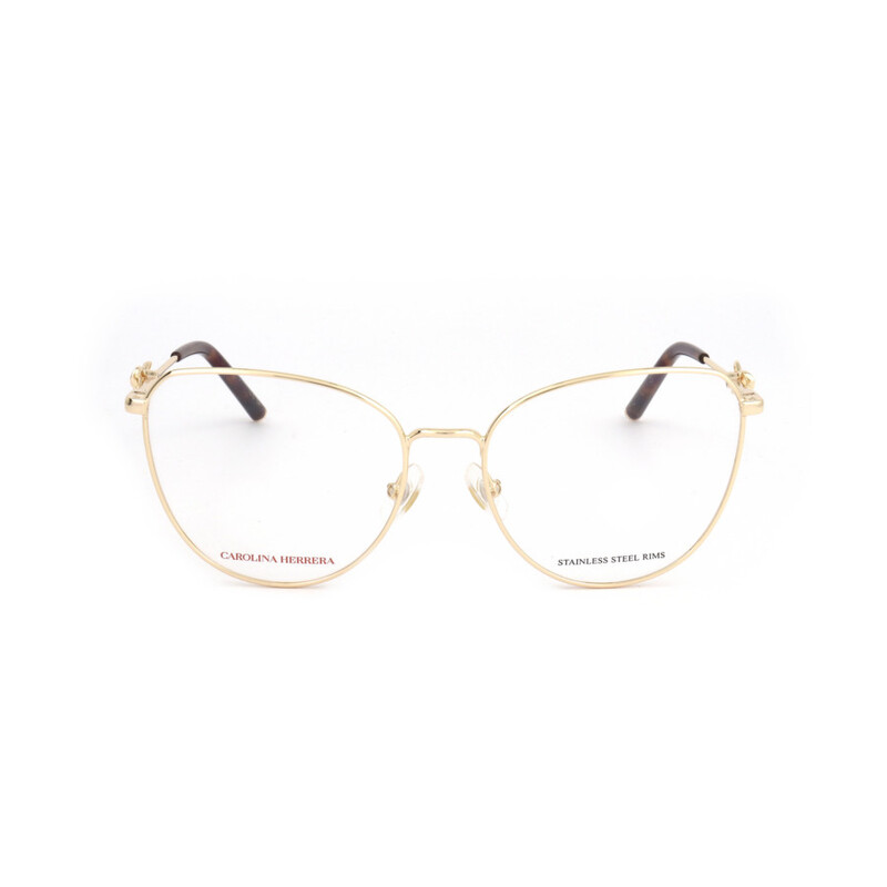 Carolina Herrera Ladies Gold Tone Rectangular Eyeglass Frames HER 0220 ...