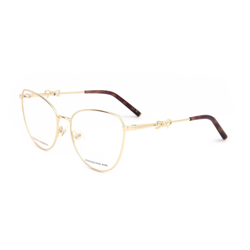 Carolina Herrera Ladies Gold Tone Rectangular Eyeglass Frames HER 0220 ...
