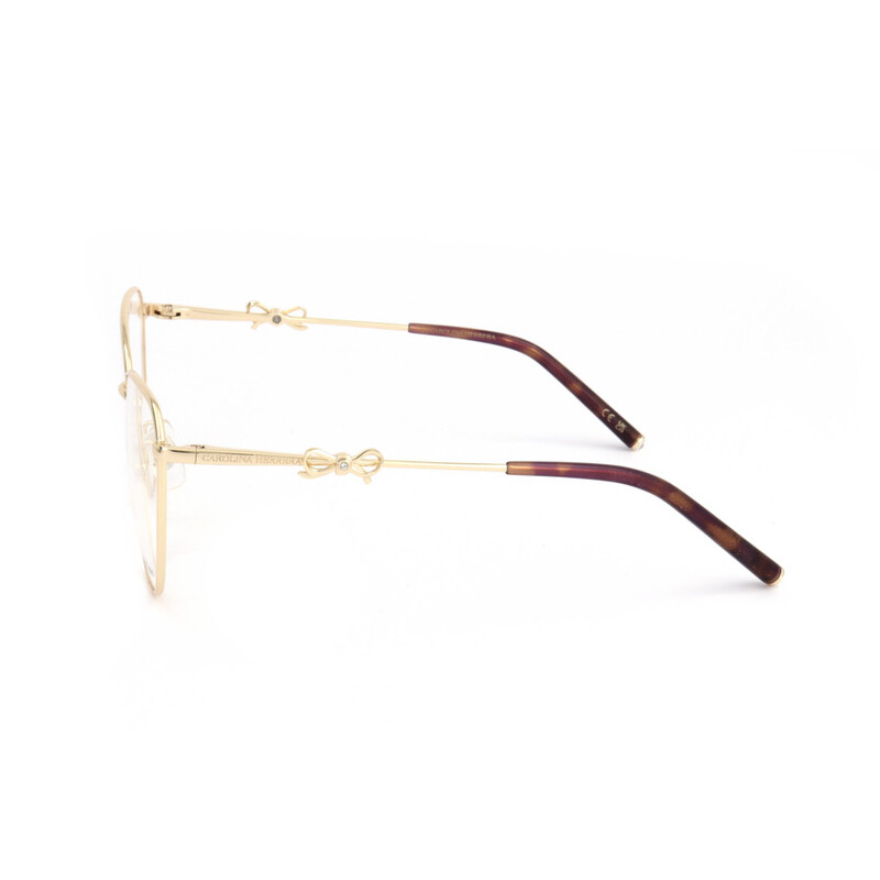 Carolina Herrera Ladies Gold Tone Rectangular Eyeglass Frames HER 0220 ...