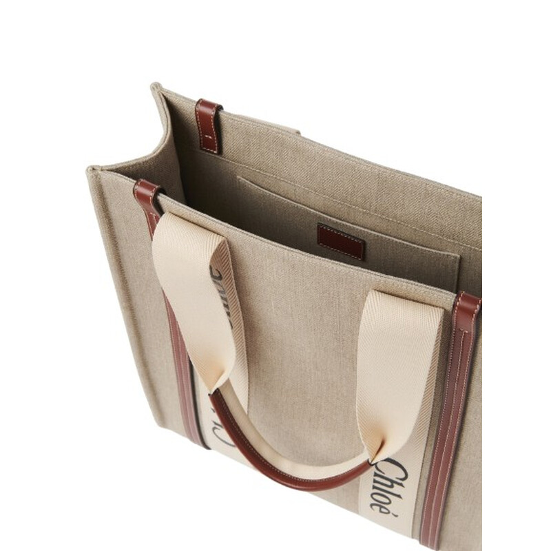 Chloé Woody Canvas Tote Bag CHC24SS366I2627S 7614027152715 - Handbags ...